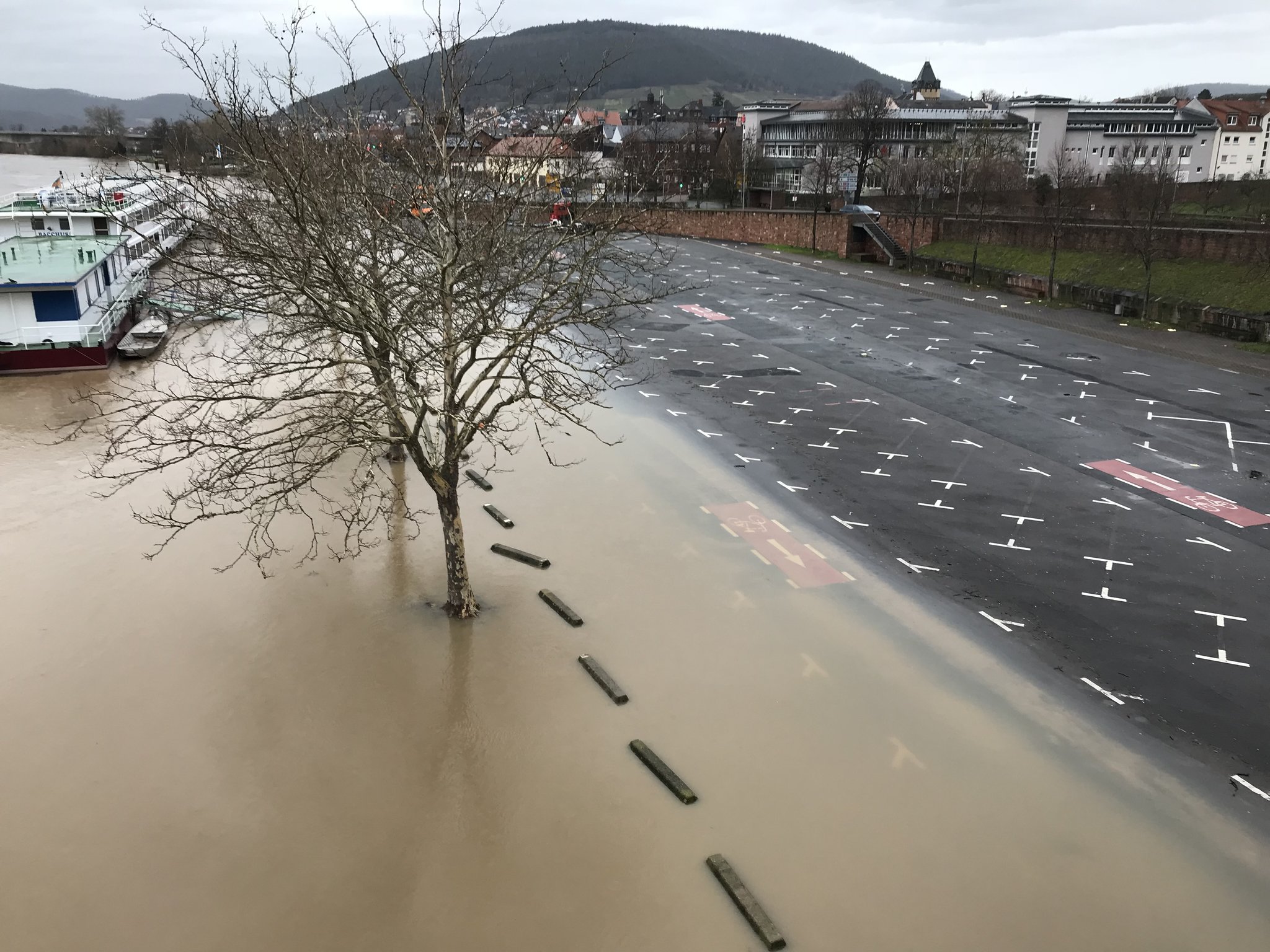 Aufnahmen zum Wasserpegel in Miltenberg am Main - 05.01.2018 - Miltenberg