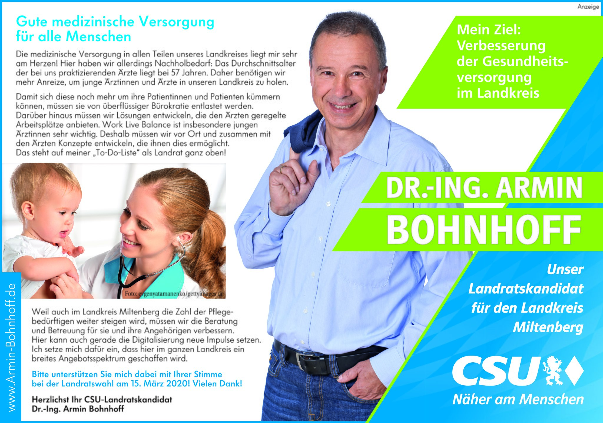 Dr.-Ing. Armin Bohnhoff - Landratskandidat der CSU - Röllfeld