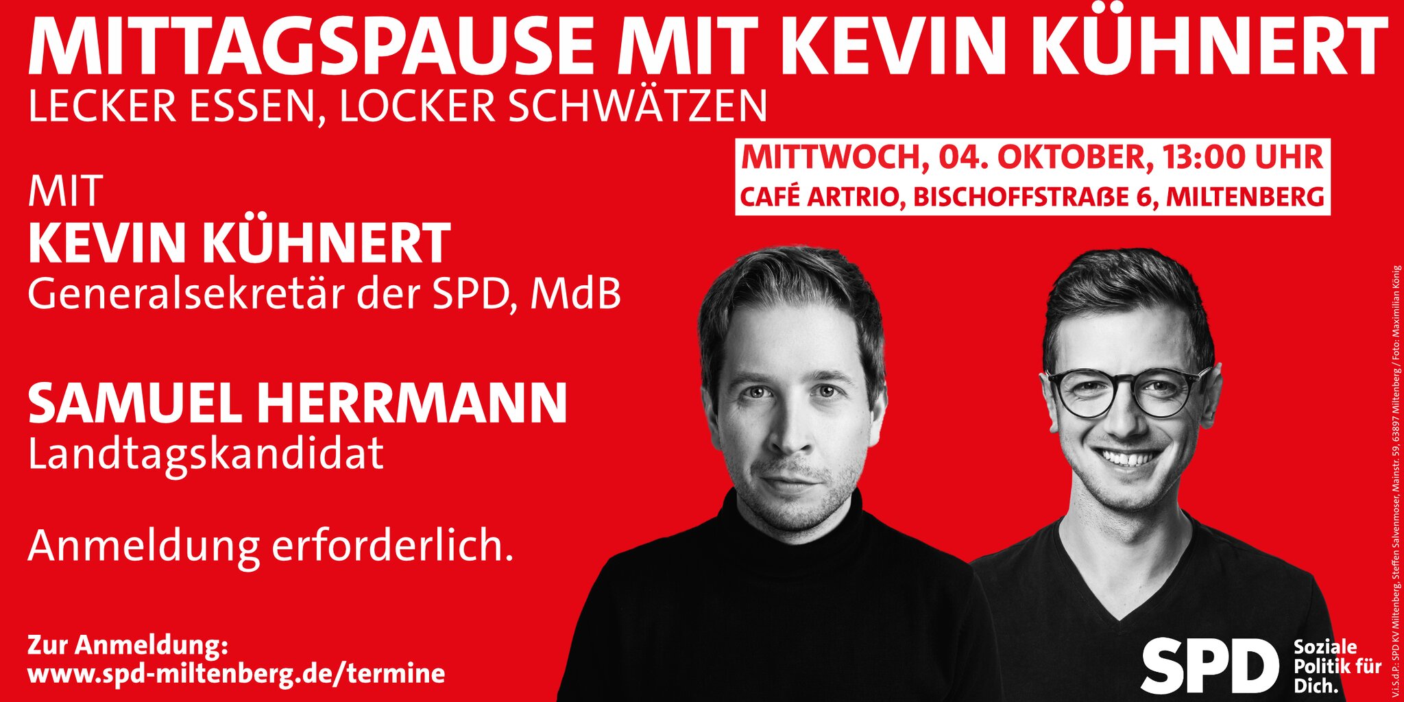 Mittagspause mit Kevin Kühnert: Lecker essen, locker schwätzen ...