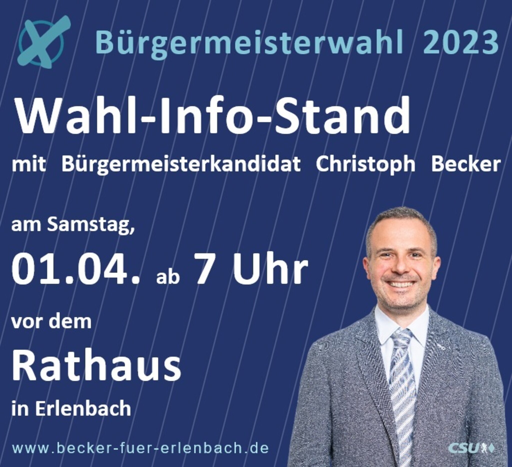 Wahl-Info-Stand mit Bürgermeisterkandidat Christoph Becker