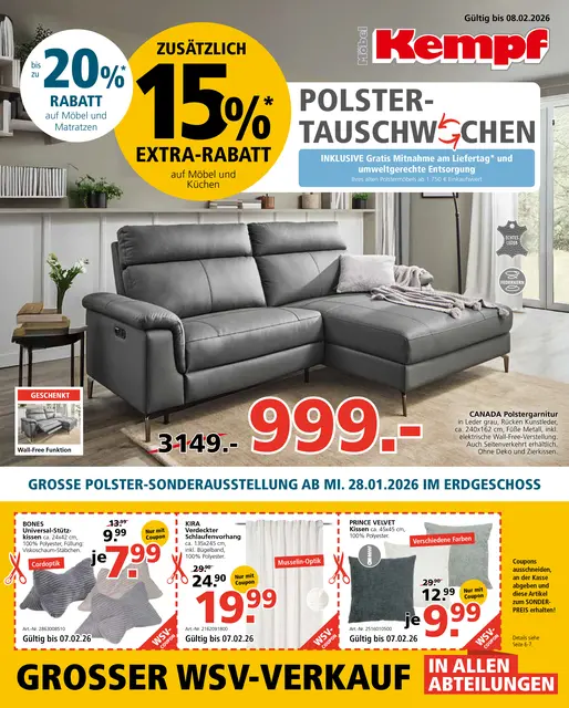 Angebote Möbel Kempf | 28.01. - 08.02.2026 | Aschaffenburg